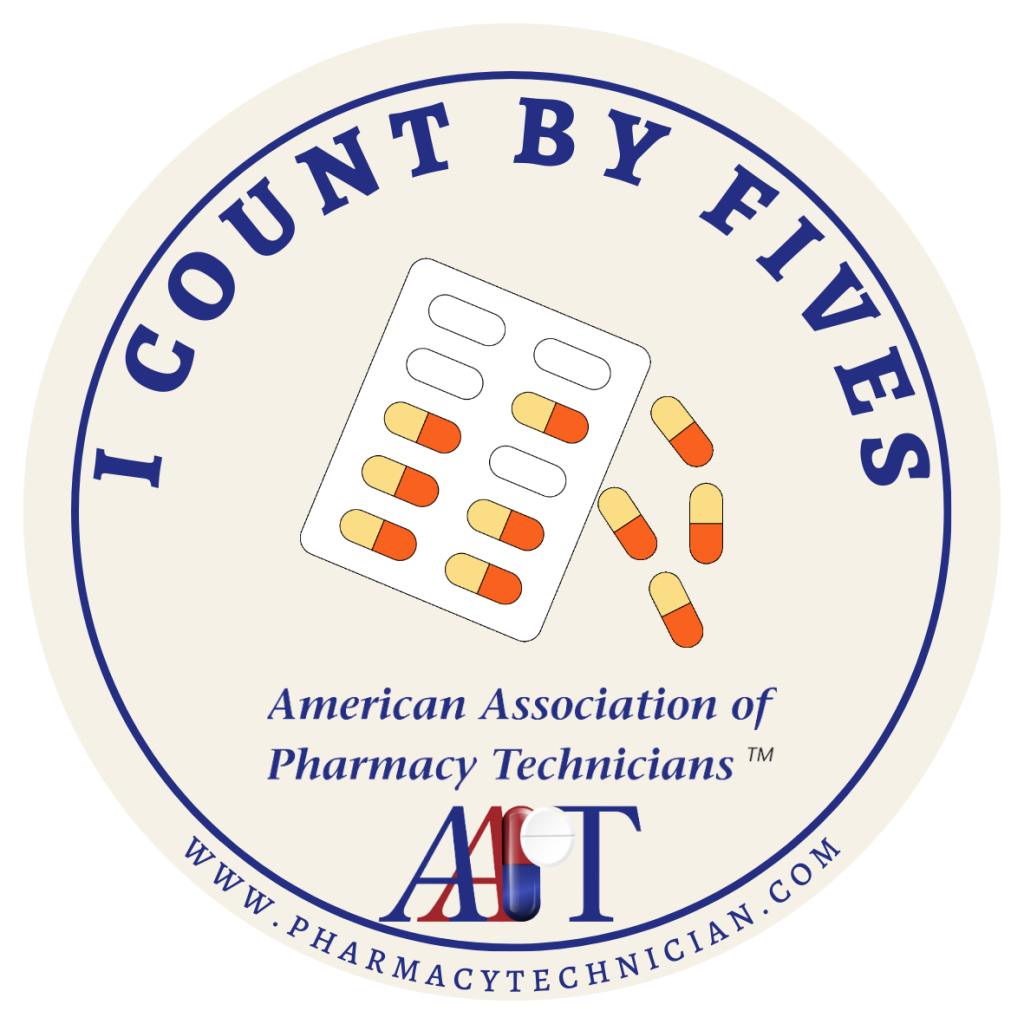 PharmacyTechnician.com | Sticker I Count by 5’s | Buy 4 ($2.50/sticker)